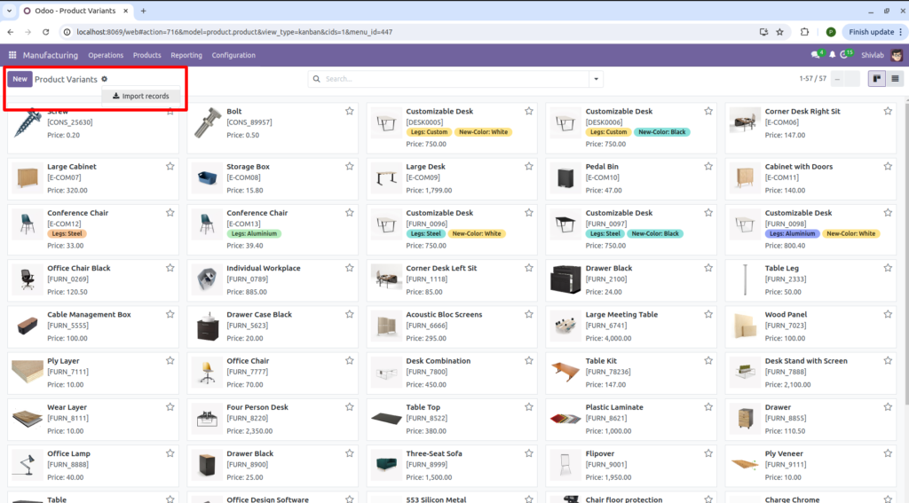 How to Import Product Variants in Odoo?